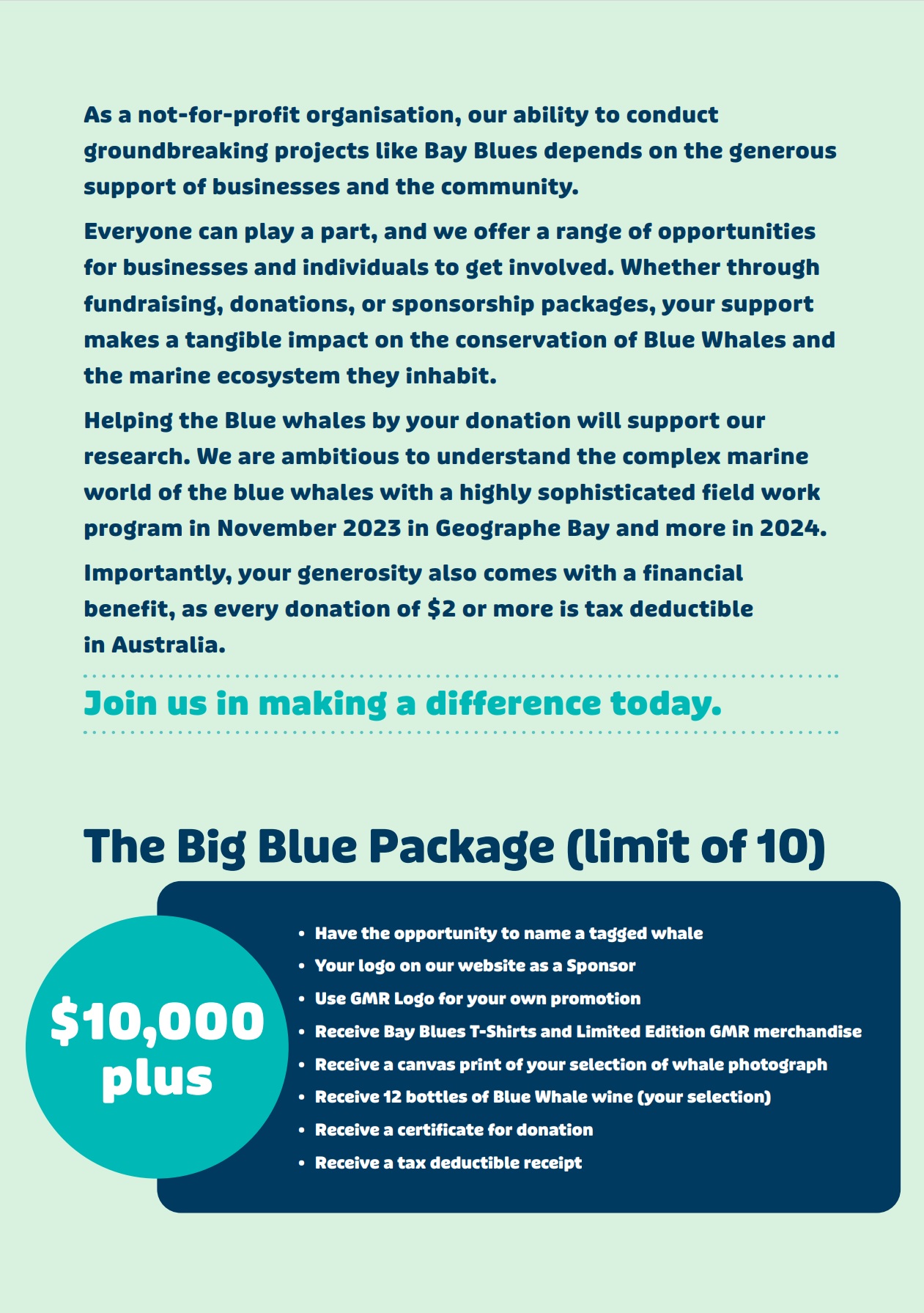 Support Bay Blues – Geographe Marine Research Ltd